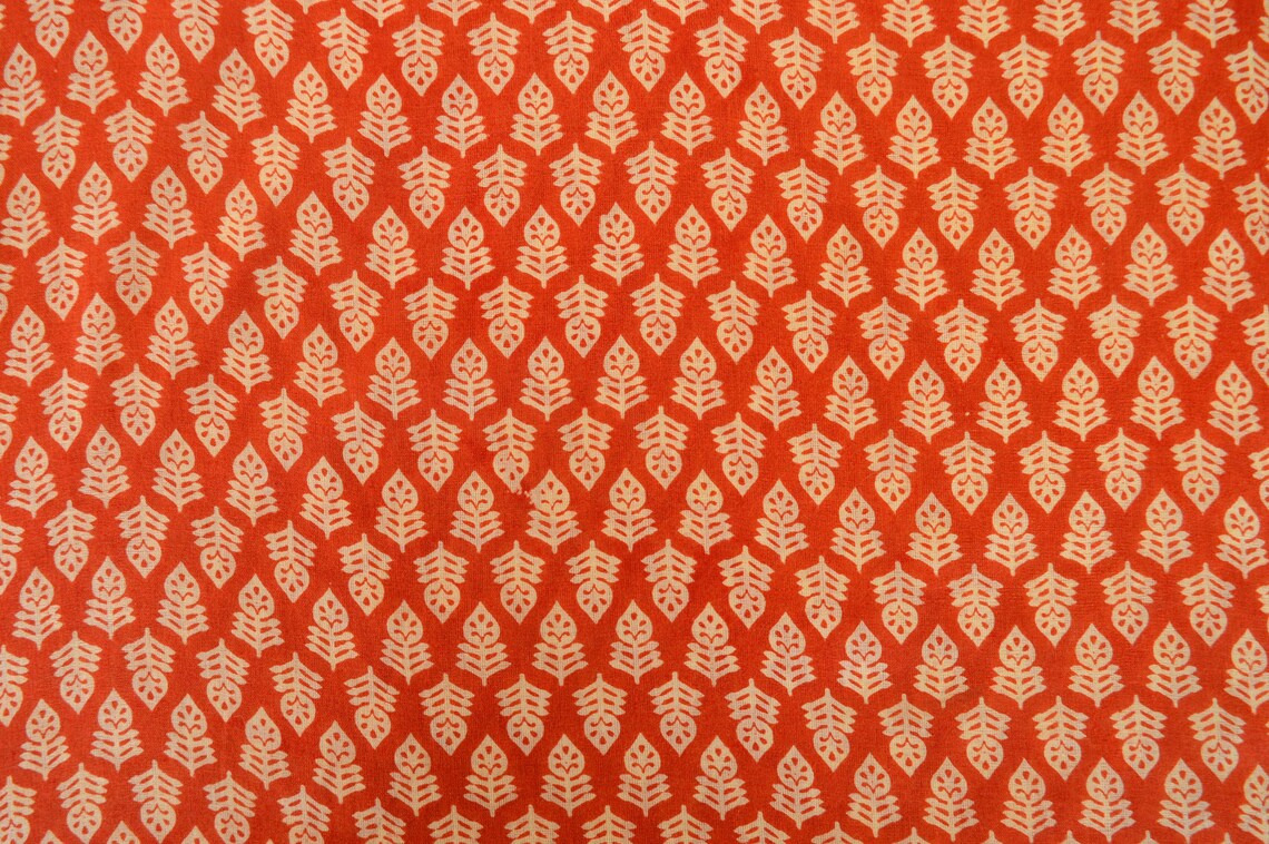 Red and White Soft Fabric Printed Cotton Fabric India | Etsy