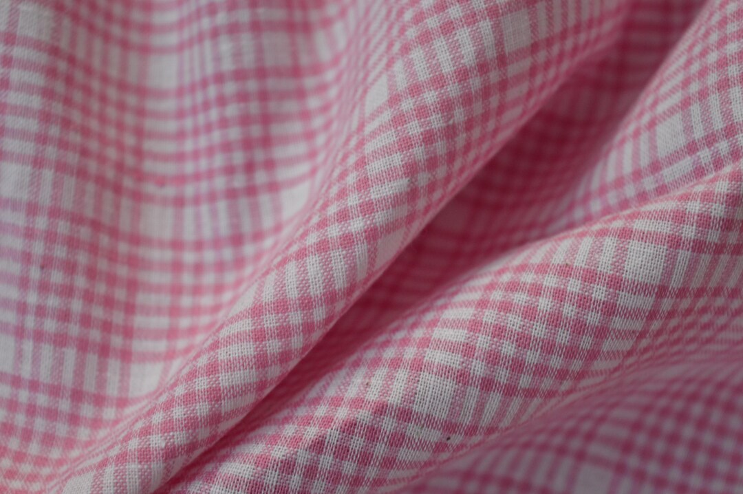 Pink Handloom Cotton Fabric, 100% Natural Fabric, India Fabric, Hand ...