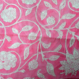 Soft Pink Beautiful Mughal Floral Indian Hand Block Print 100% Pure ...