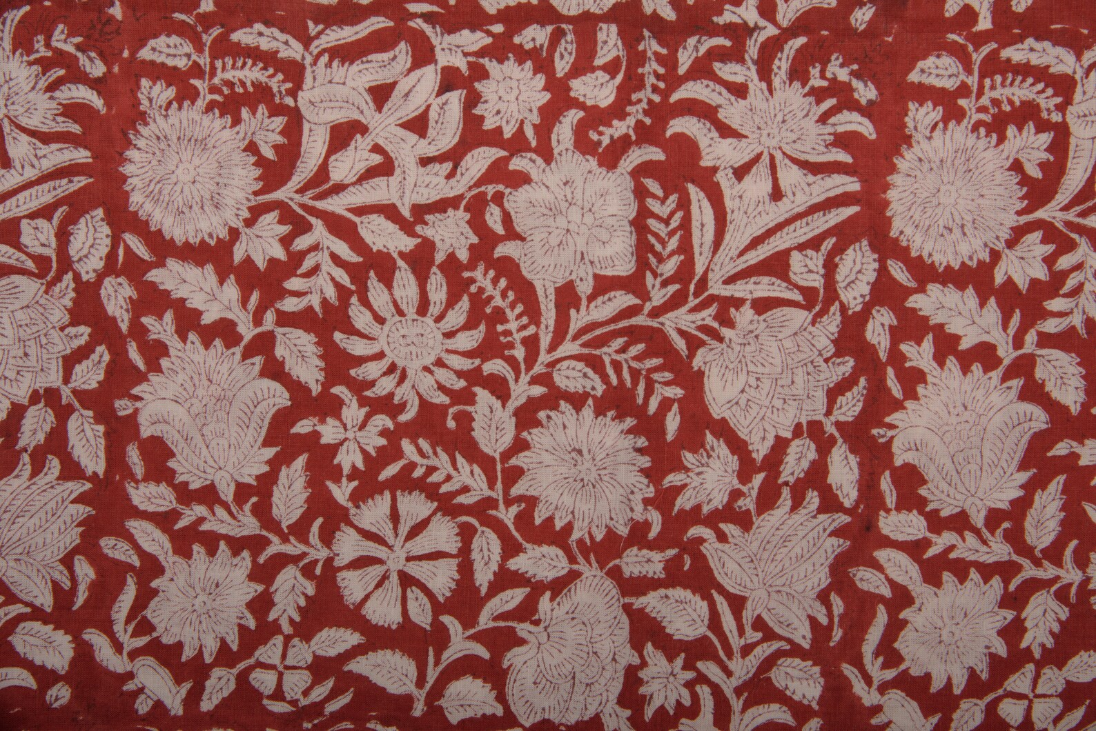Maroon Floral Print fabric Block Print Cotton Fabric India | Etsy