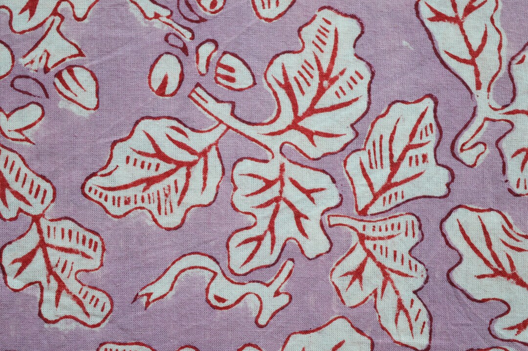 Purple Hand Block Print Fabric 100% Cotton Printed Indian Fabric by the ...