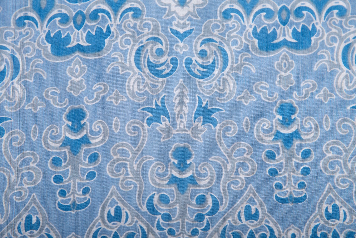 Beautiful Ocean Blue Soft Fabric Cotton Print India Fabric | Etsy