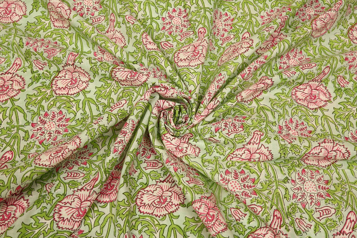 Block Print Fabric India Fabric Fabric by Yard Hand Block - Etsy