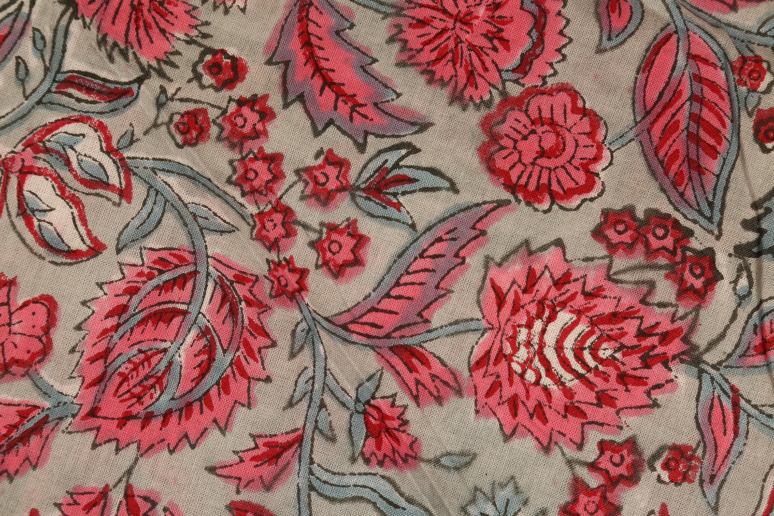 Floral Print Beautiful Fabric Block Print Fabric India - Etsy