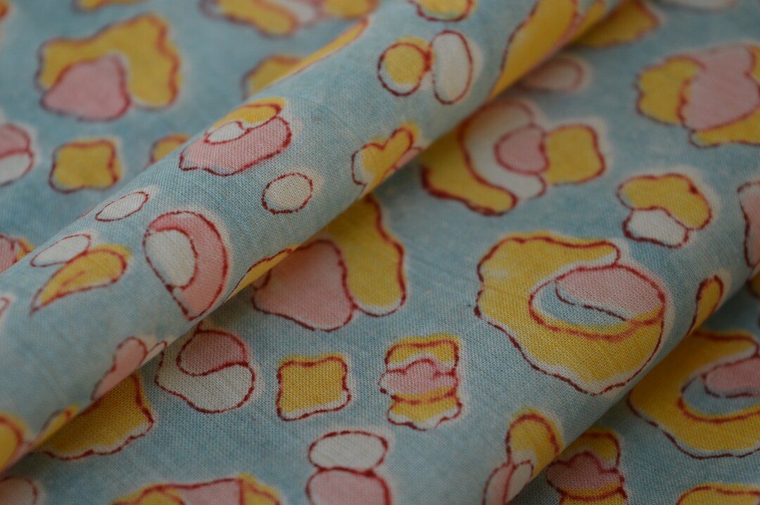 Kids Print Fabric, Block Print Indian Cotton Cloth Fabric by the Yard ...