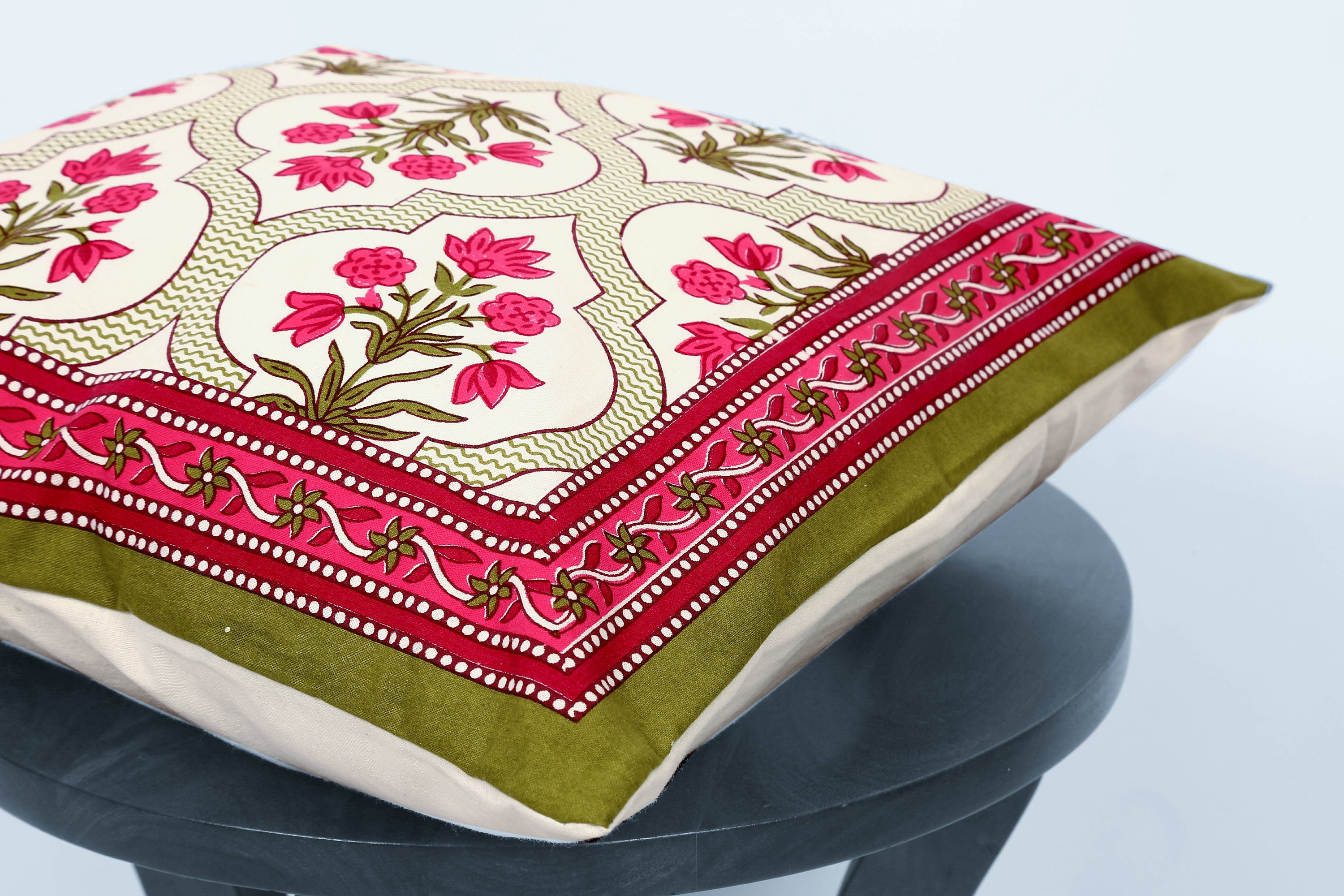 Mughal print Cushion Block Printed Cushion Cover Beautiful | Etsy