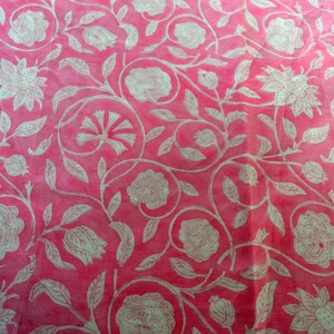 Soft Pink Beautiful Mughal Floral Indian Hand Block Print 100% Pure ...