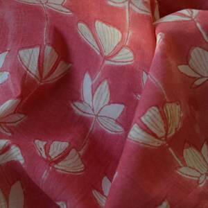 Pink Lemonade Pantone 16-1735 TPG, Beautiful Pink Block Print Fabric ...
