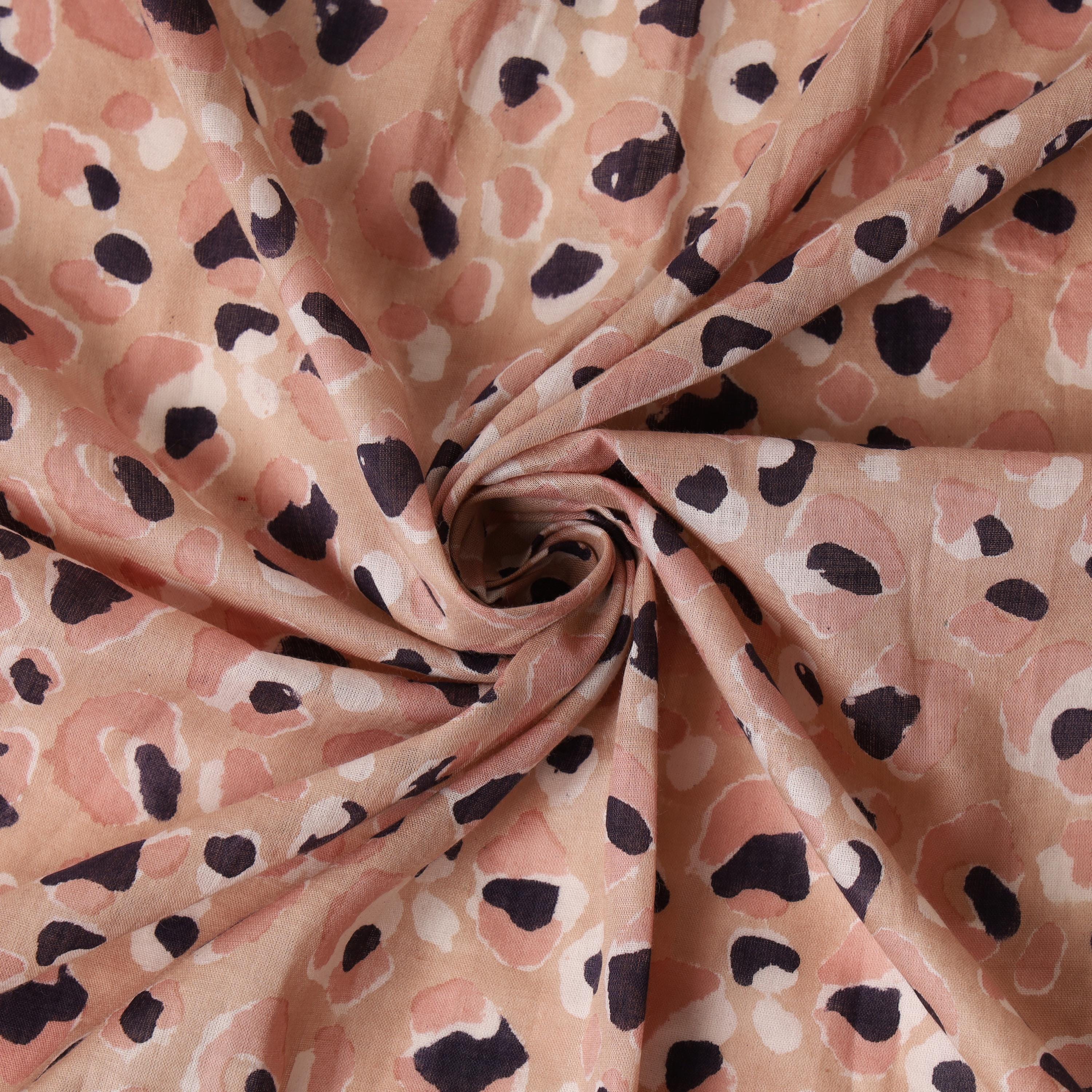 Wildflower" Hand Block Print Wrap | Soft Pink Animal Print & Stripe ...