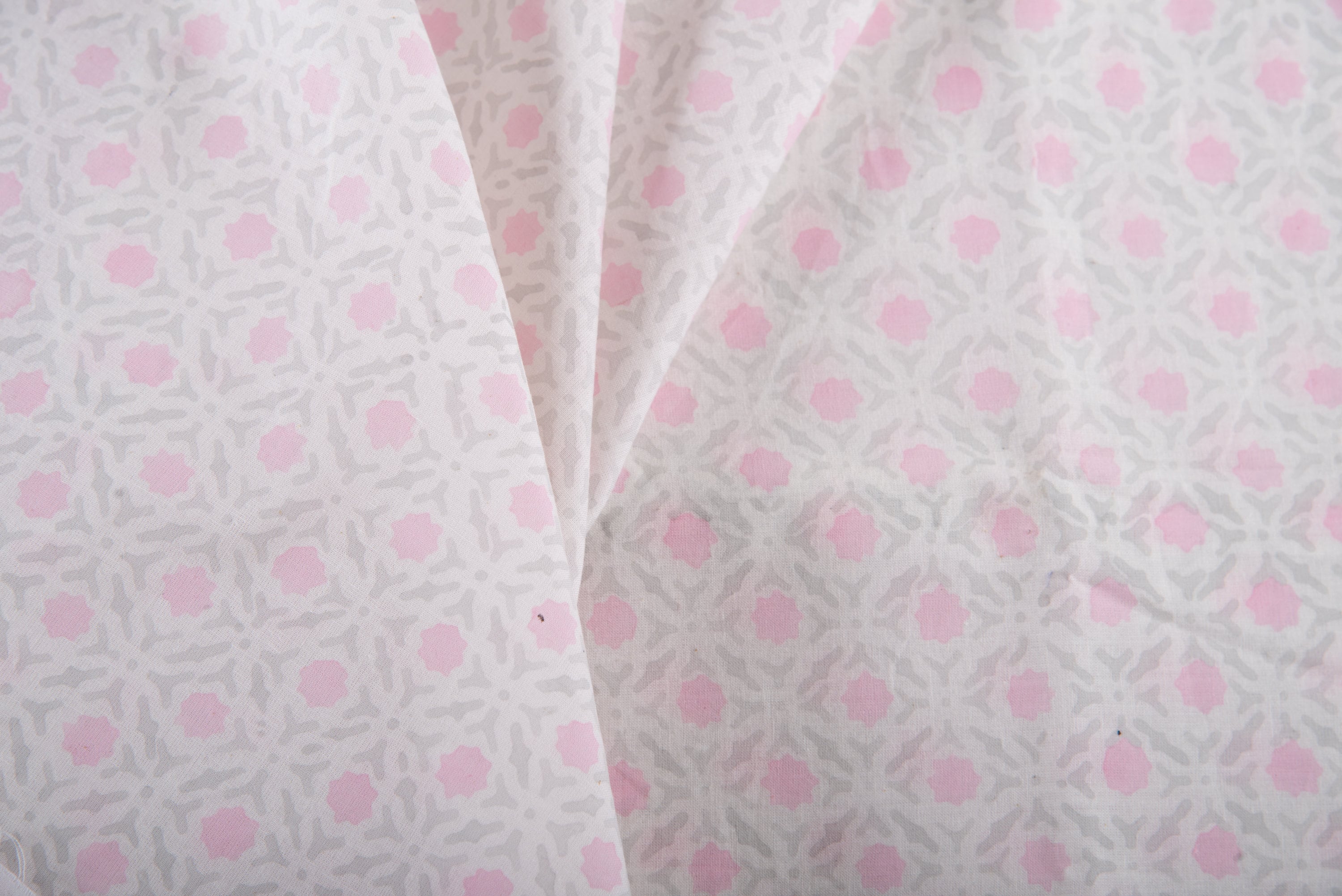 Pink Fabric Grey Fabric Block Print Fabric Hand Block - Etsy
