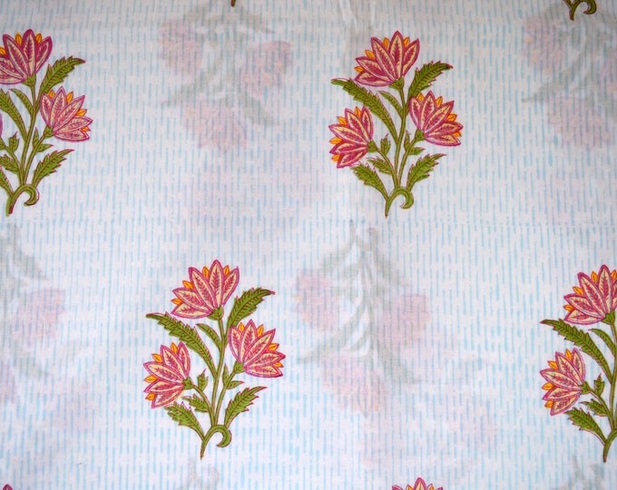 Mughal Print Soft Cotton Block Print Indian 100% Pure Cotton Cloth ...