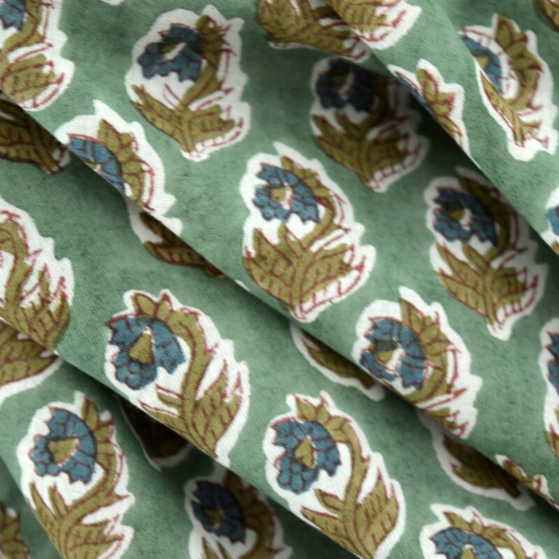 Hand Printed Fabric - Etsy