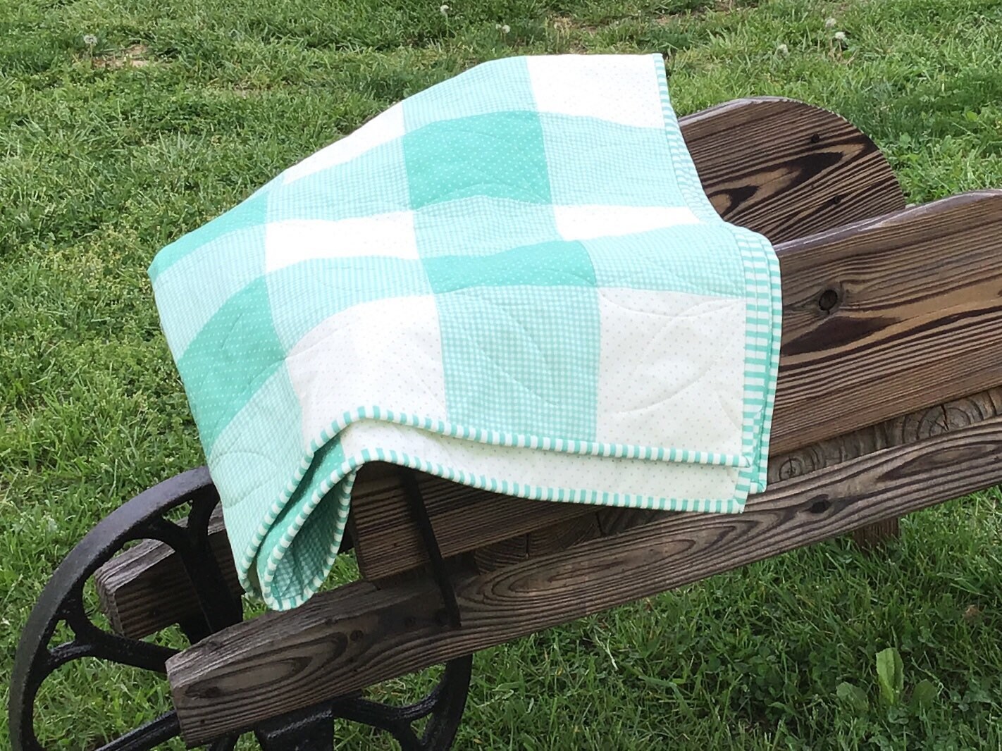 Aqua Baby Quilt - Etsy