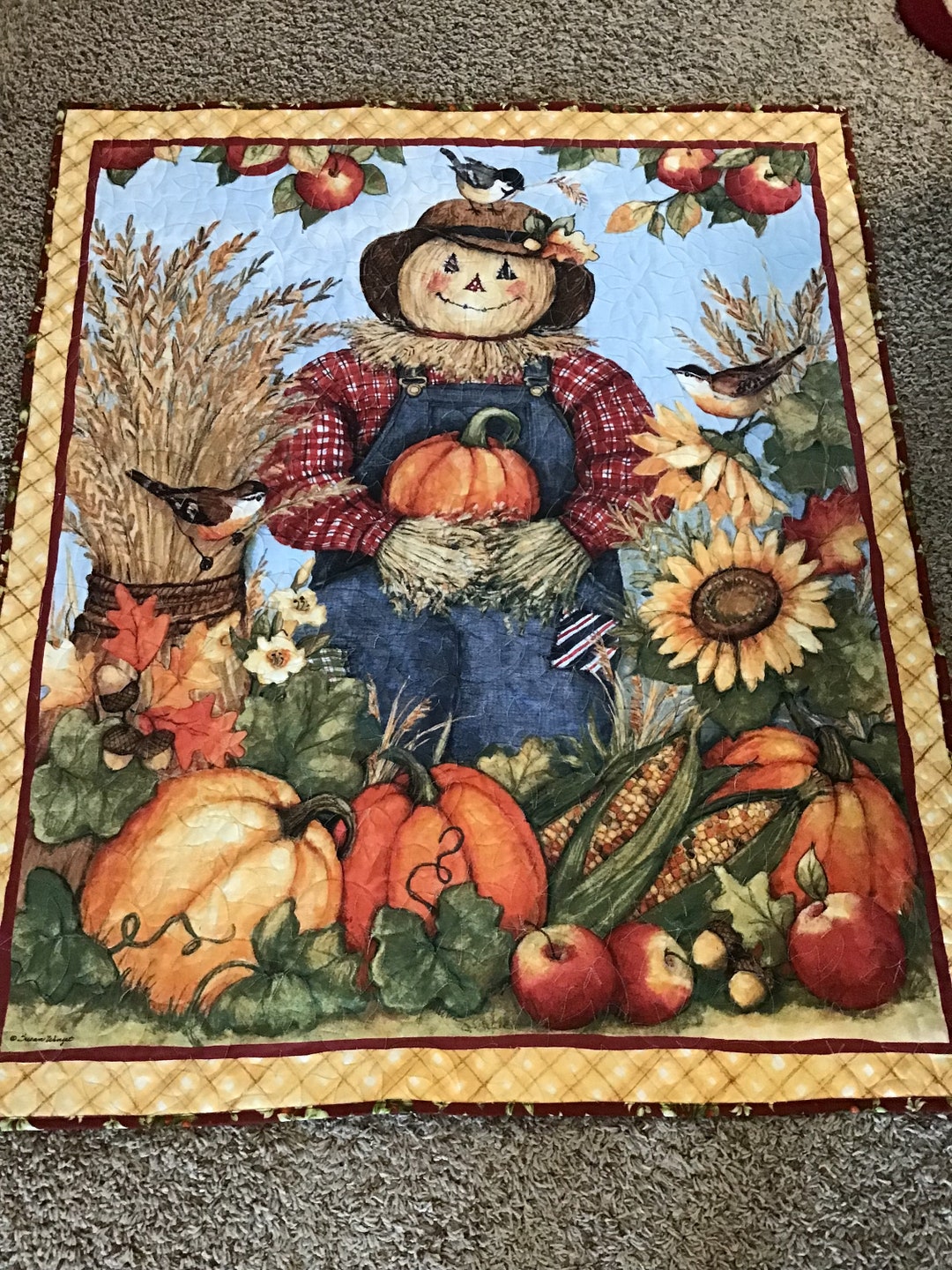 Fall Autumn Scarecrow Quilt - Etsy