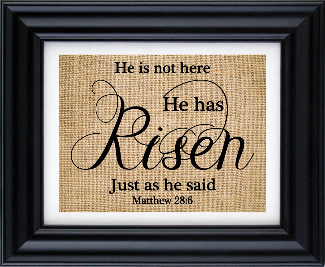 Matthew 28:6 He is Risen He is Not Here Christian Wall | Etsy