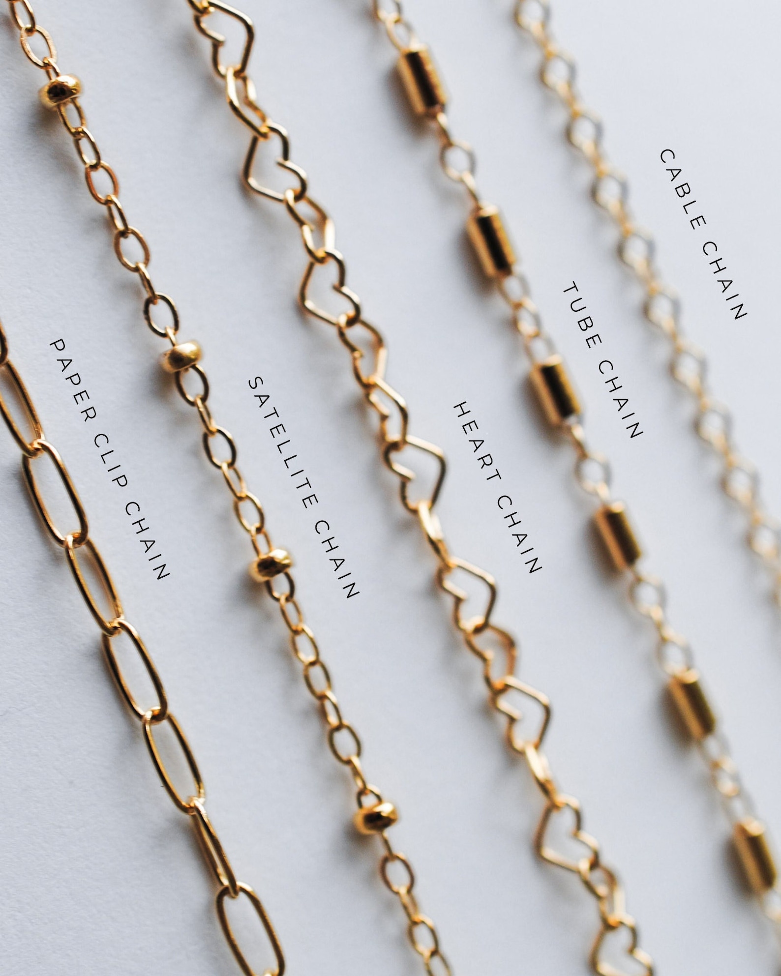 Paperchain Gold Filled Necklace • Plain Necklace Chain • Permanent ...