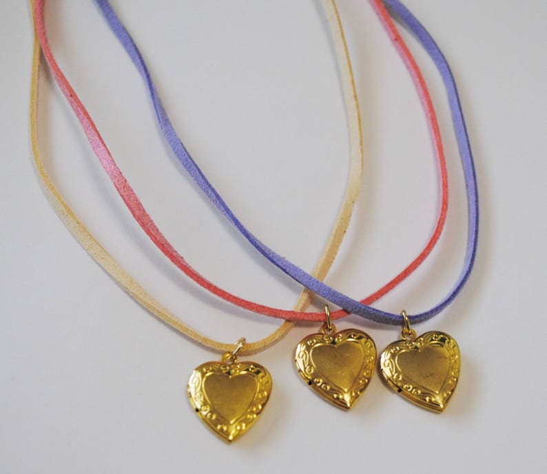 Toddler Tween Child Little Girls Heart Gold Locket Necklace// - Etsy