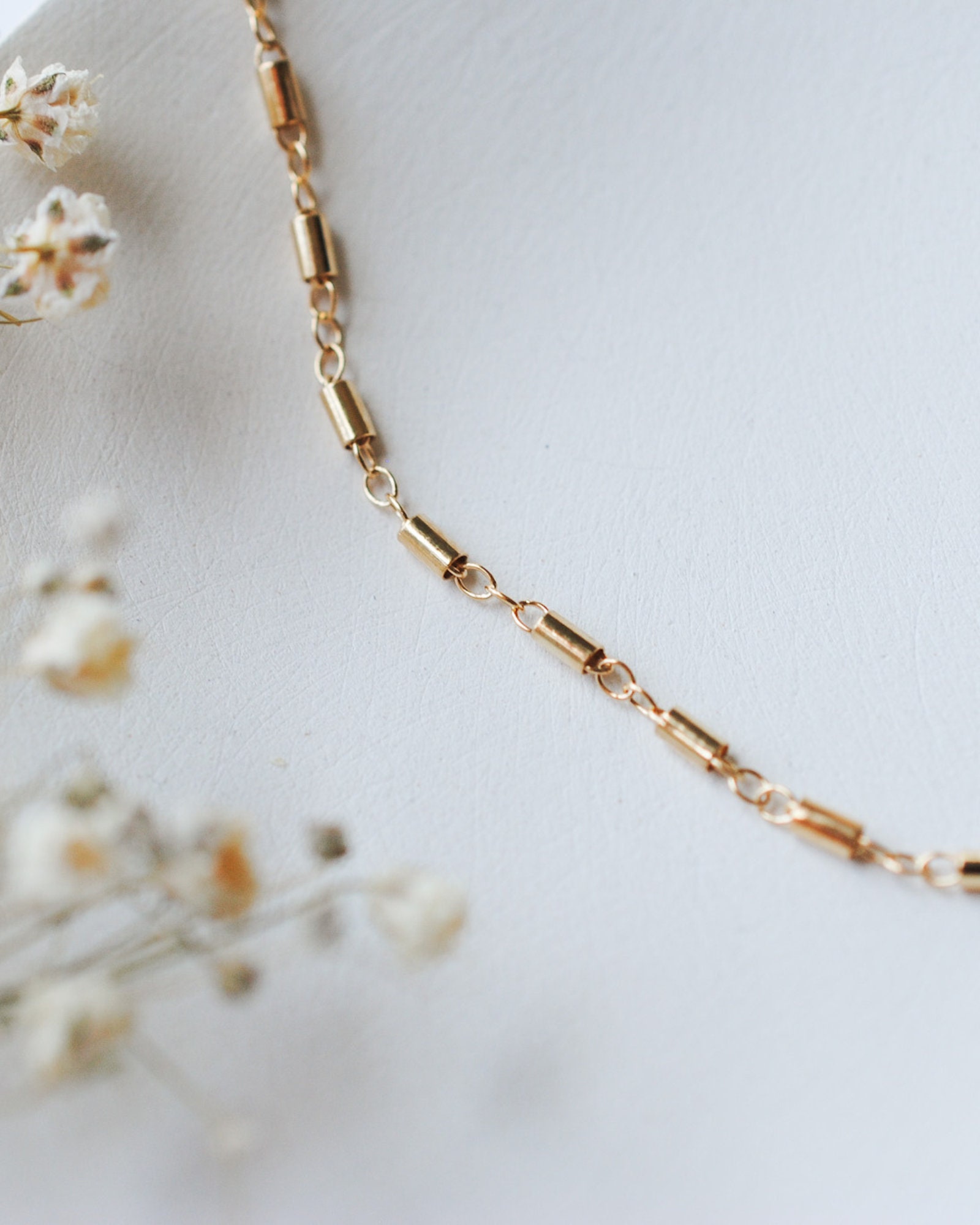 Paperchain Gold Filled Necklace • Plain Necklace Chain • Permanent ...