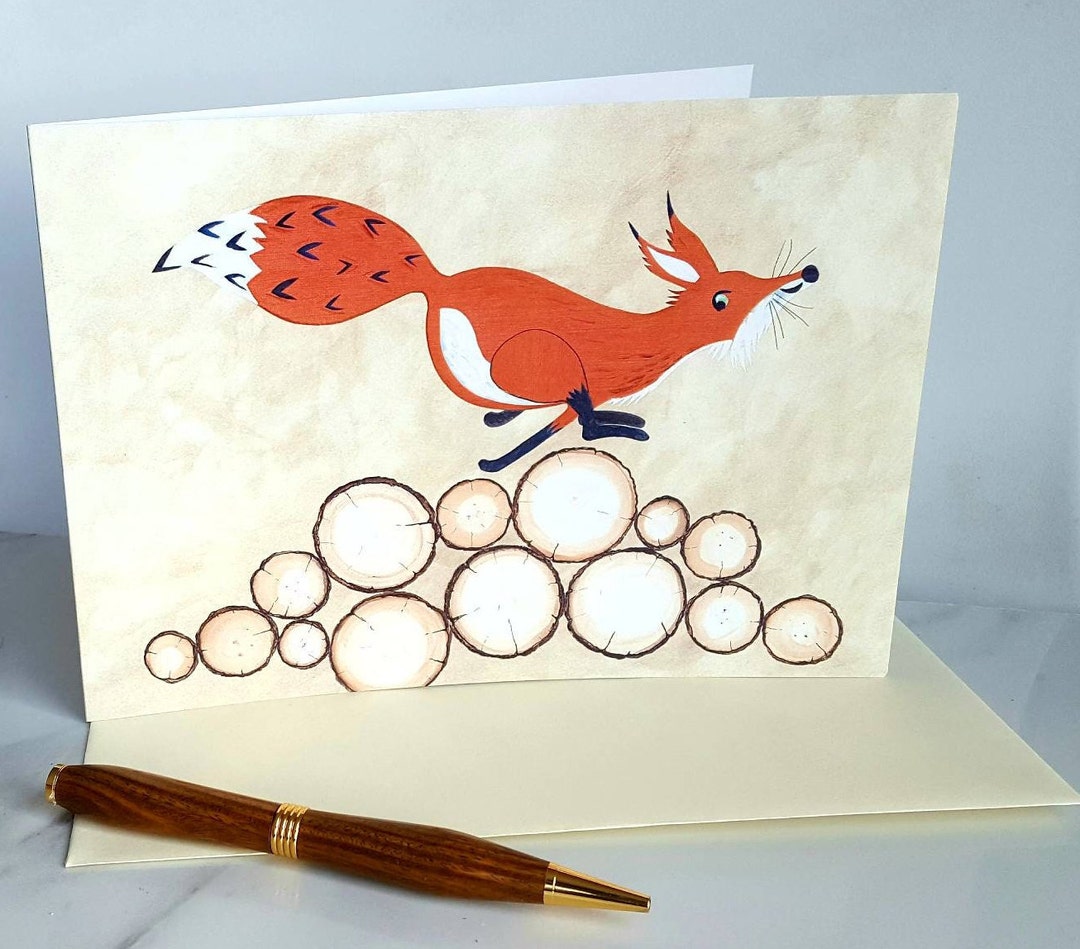 Wildlife Card, Fox Art Card, Fox Greetings Card, Fox Birthday Card ...