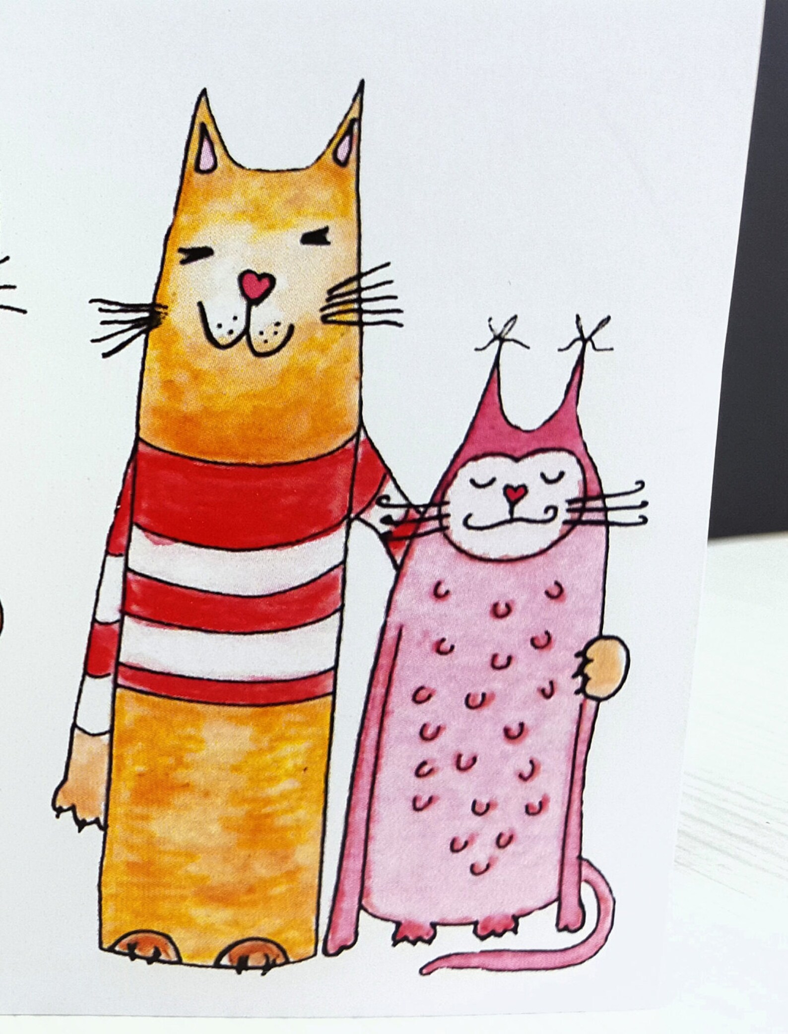 Cat card cute cat design card blank inside cat card cat | Etsy