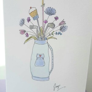 Hand Painted Golf Birthday Card, Hand Painted Golf Card, Golf Birthday ...