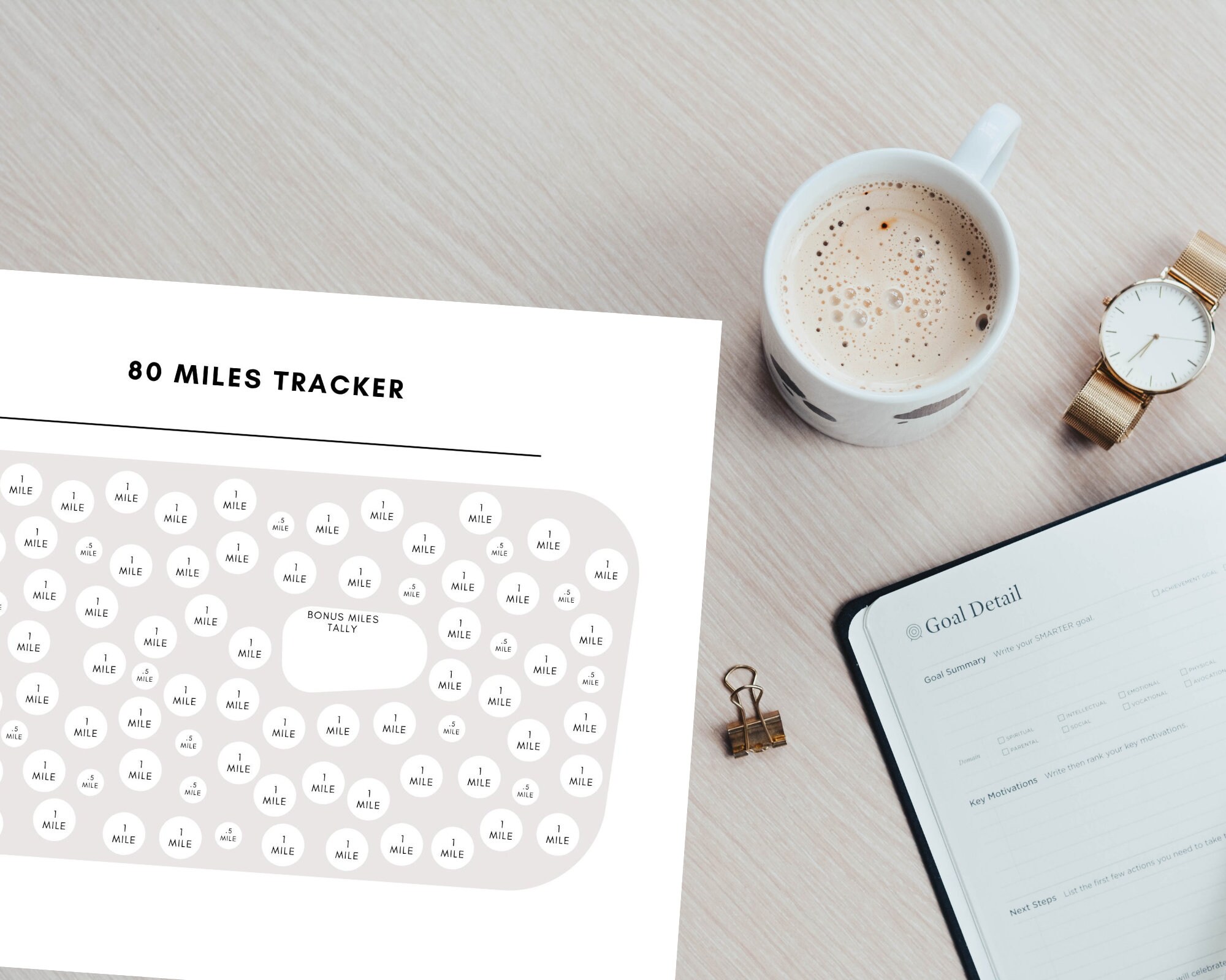 Mileage Tracker Printable Download | 80 Miles Tracker | Keep Track of ...