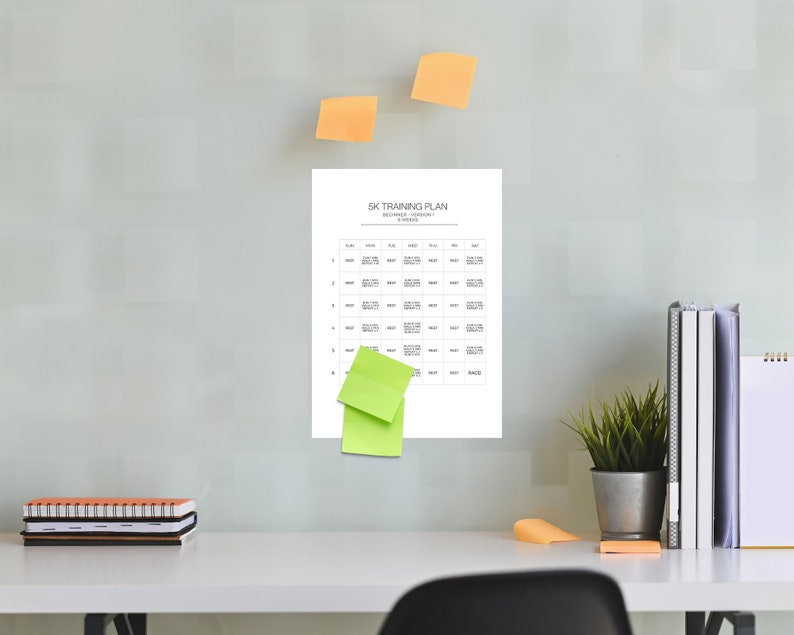 5k Training Plan Download for Beginners With Mileage Tracker | Runner's ...