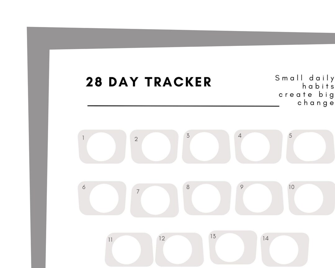 28 Day Habit Tracker Challenge Download Printable | February Daily Goal ...