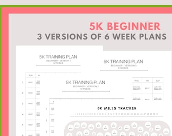 8-week 5K Training Plan Bundle With Running Log/journal, 5K Training ...