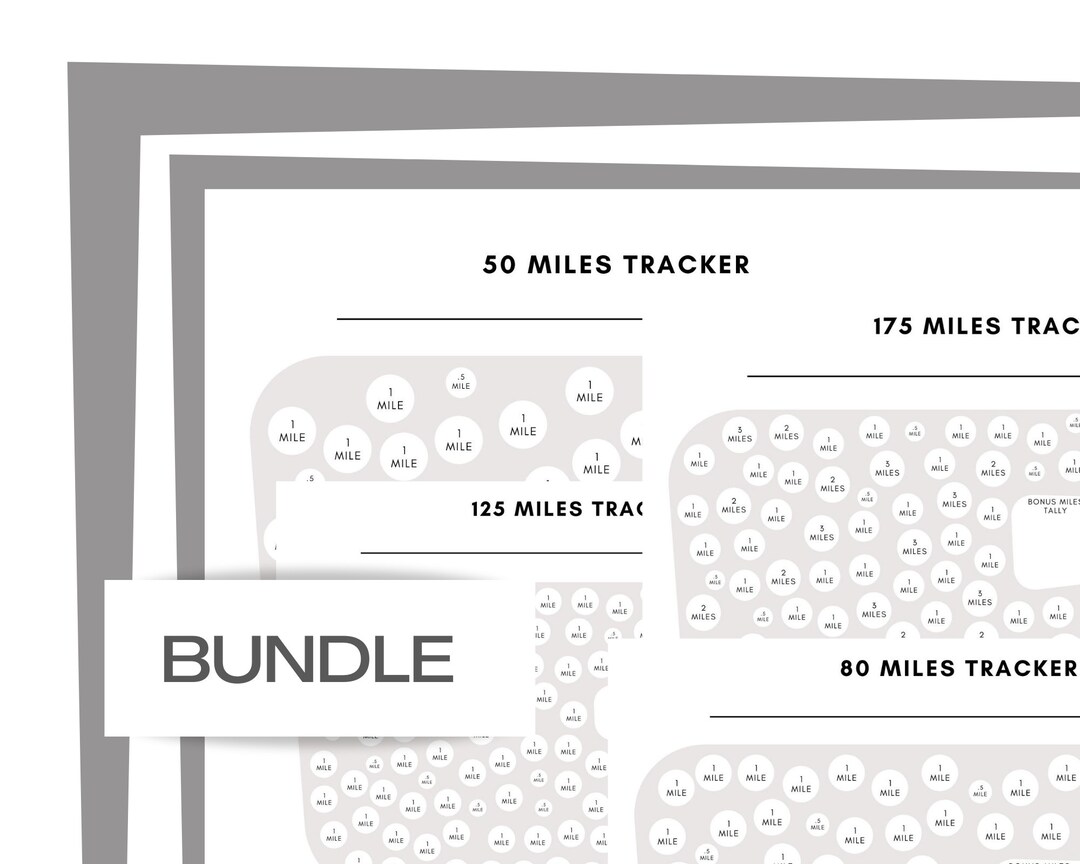 Mileage Tracker Printable Download Bundle of 6 | Miles Tracker for ...
