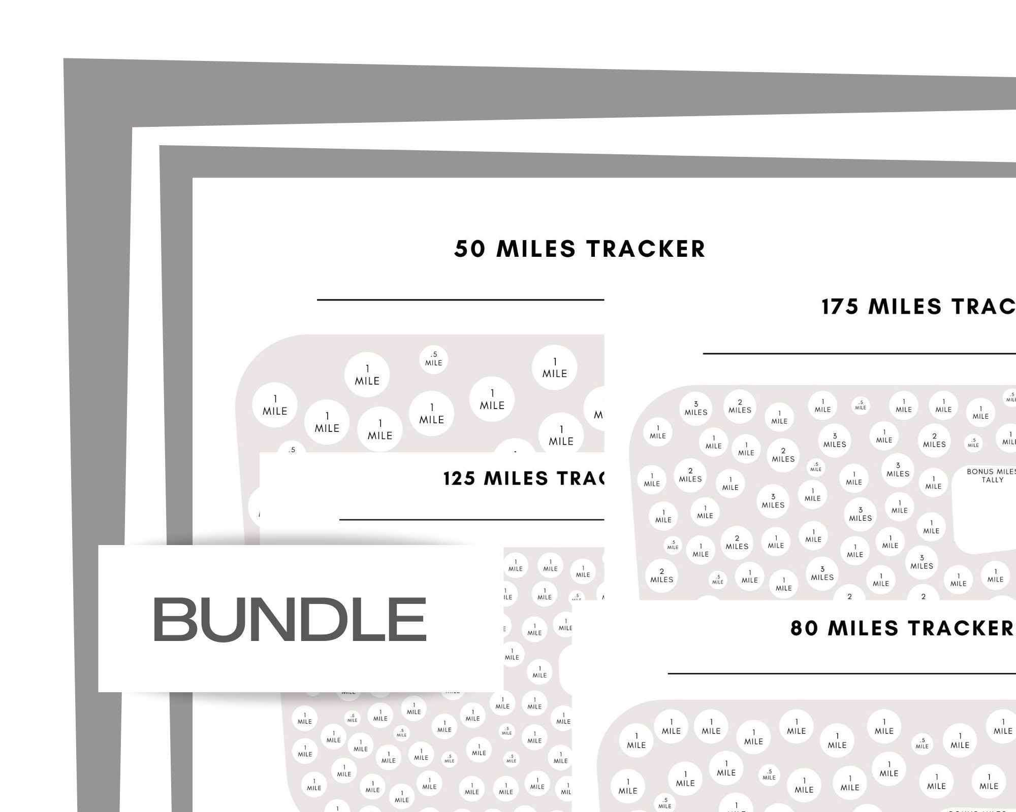 Mileage Tracker Printable Download Bundle of 6 | Miles Tracker for ...