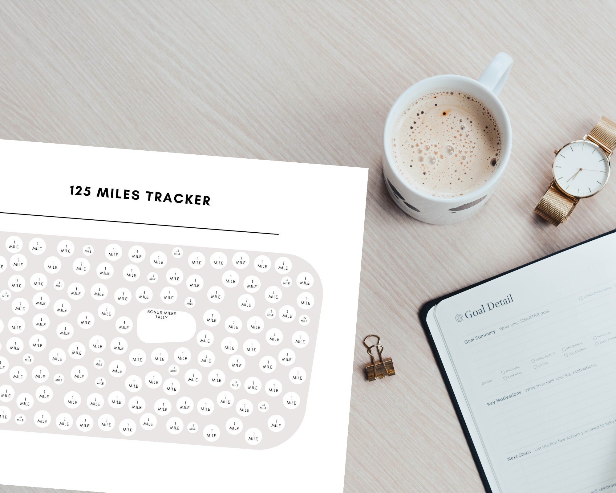 Mileage Tracker Printable Download | 125 Miles Tracker | Keep Track of ...
