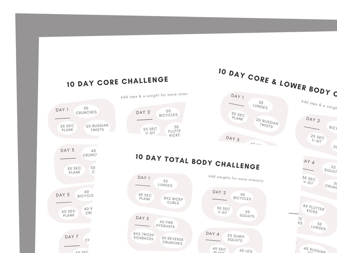 10 Day Workout Challenge Beginner 3 Versions | Ab Goals | Weight Loss ...