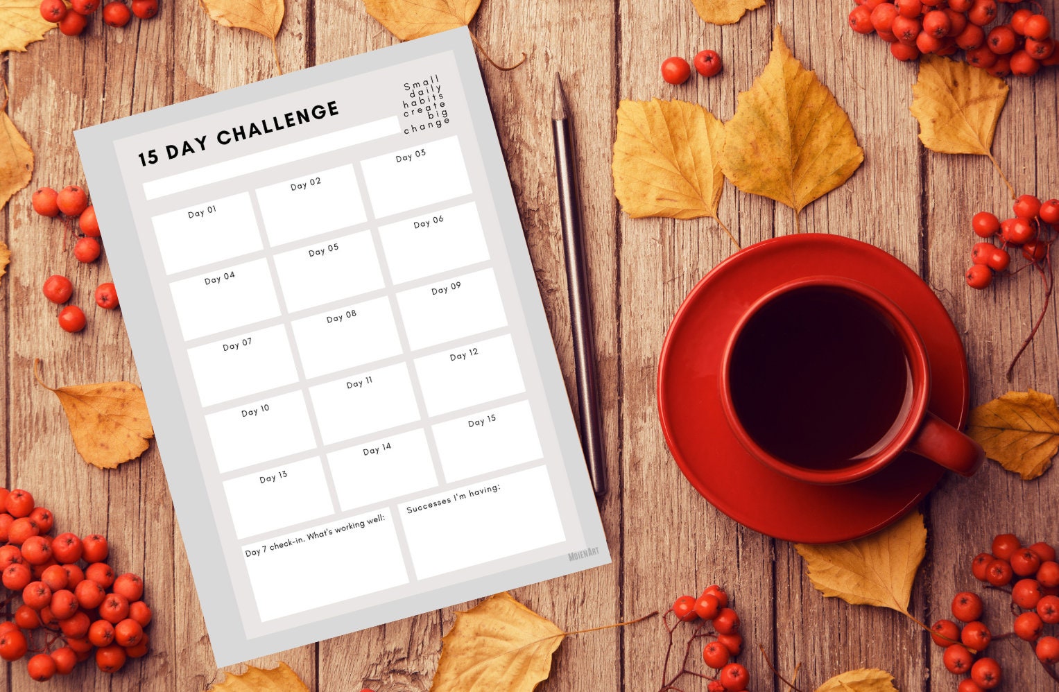 15 Day Challenge Printable | Goal Tracker |weight Loss Planner | Habit ...