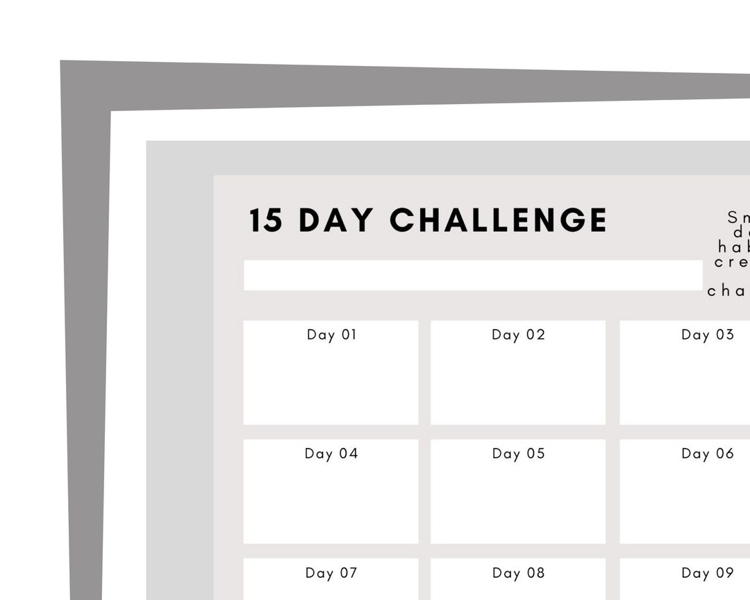 15 Day Challenge Printable | Goal Tracker |weight Loss Planner | Habit ...
