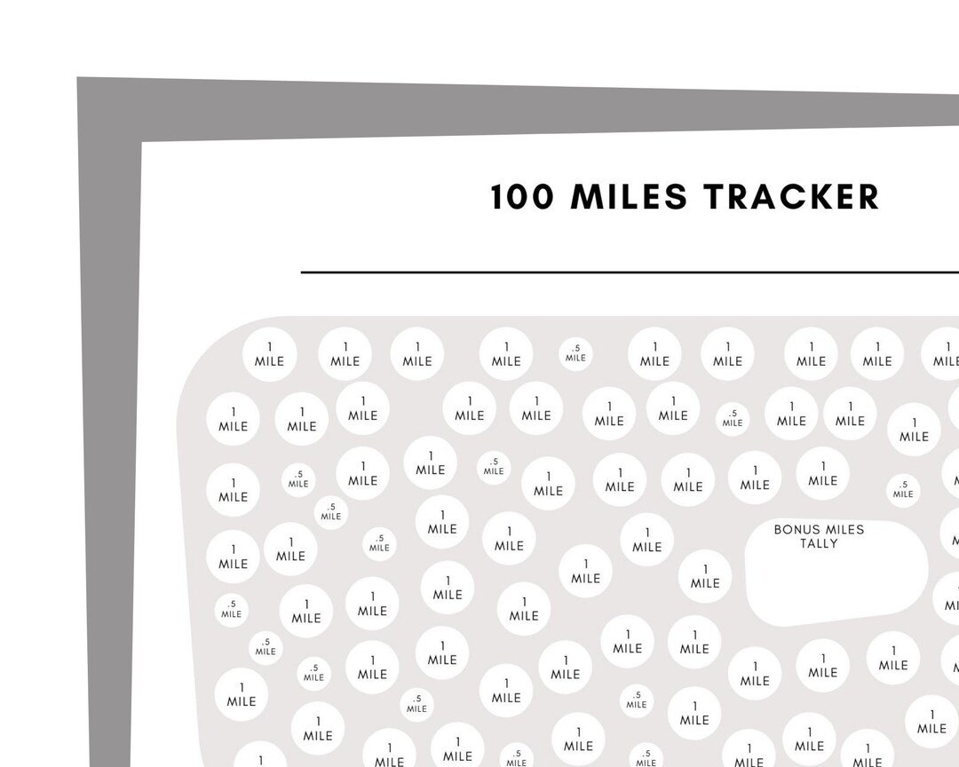 Mileage Tracker Printable Download | 100 Miles Tracker | Keep Track of ...