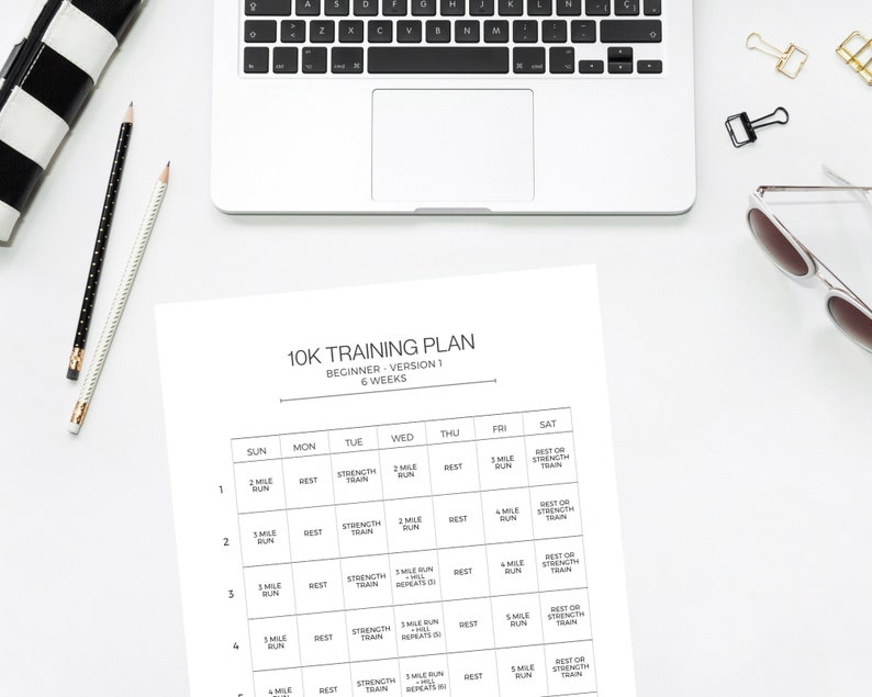 10k Training Plan for Beginners Printable Download 6 Weeks - Etsy