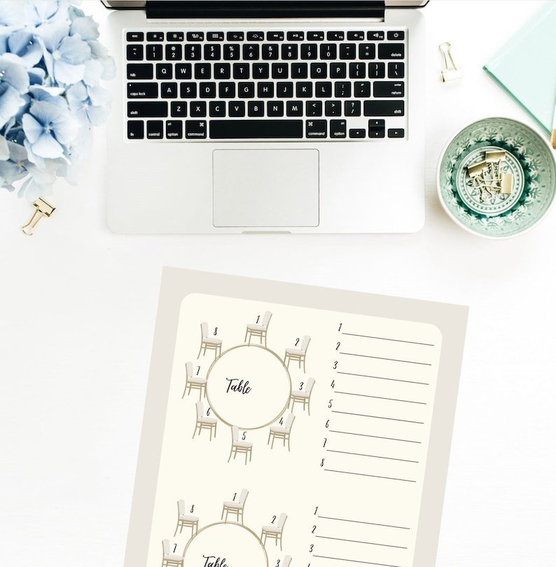 Table Seating Chart | 10 Table Dinner Party Planner | Wedding Seating ...