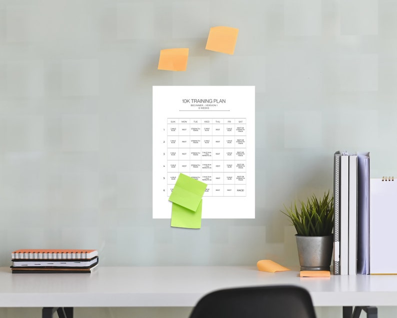 10k Training Plan for Beginners Printable Download | 6 Weeks to 10k ...