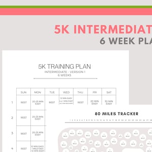 5k Training Plan Download | 5k Printable Pdf | Intermediate Runner 6 ...