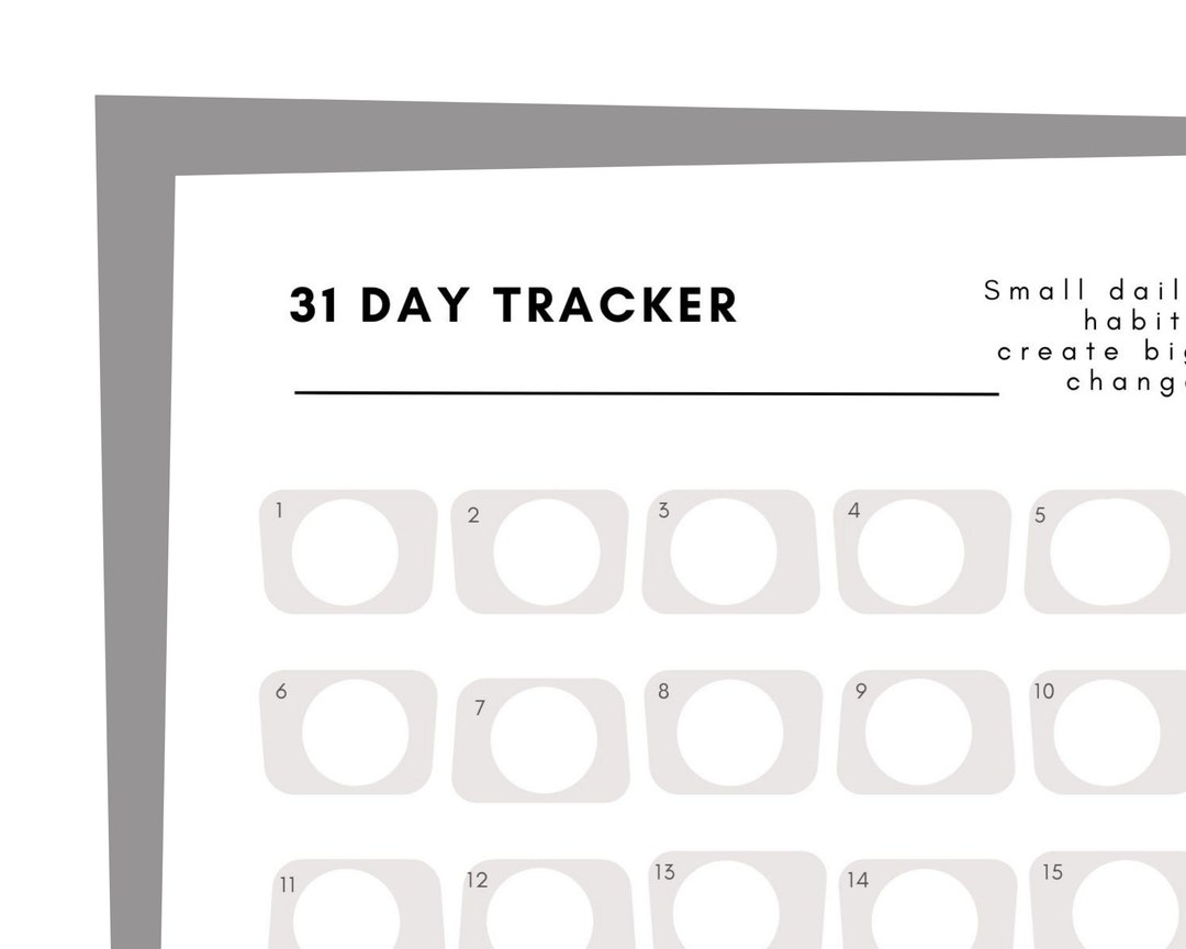31 Day Habit Tracker Challenge Download Printable | May August October ...