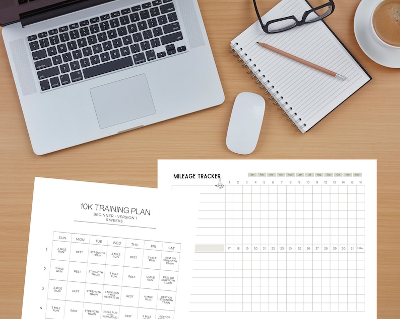 10k Training Plan for Beginners Printable Download | 6 Weeks to 10k ...