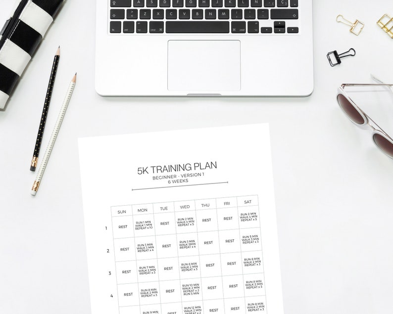 5k Training Plan Printable Download | Bundle of 3 Plans for Beginners ...