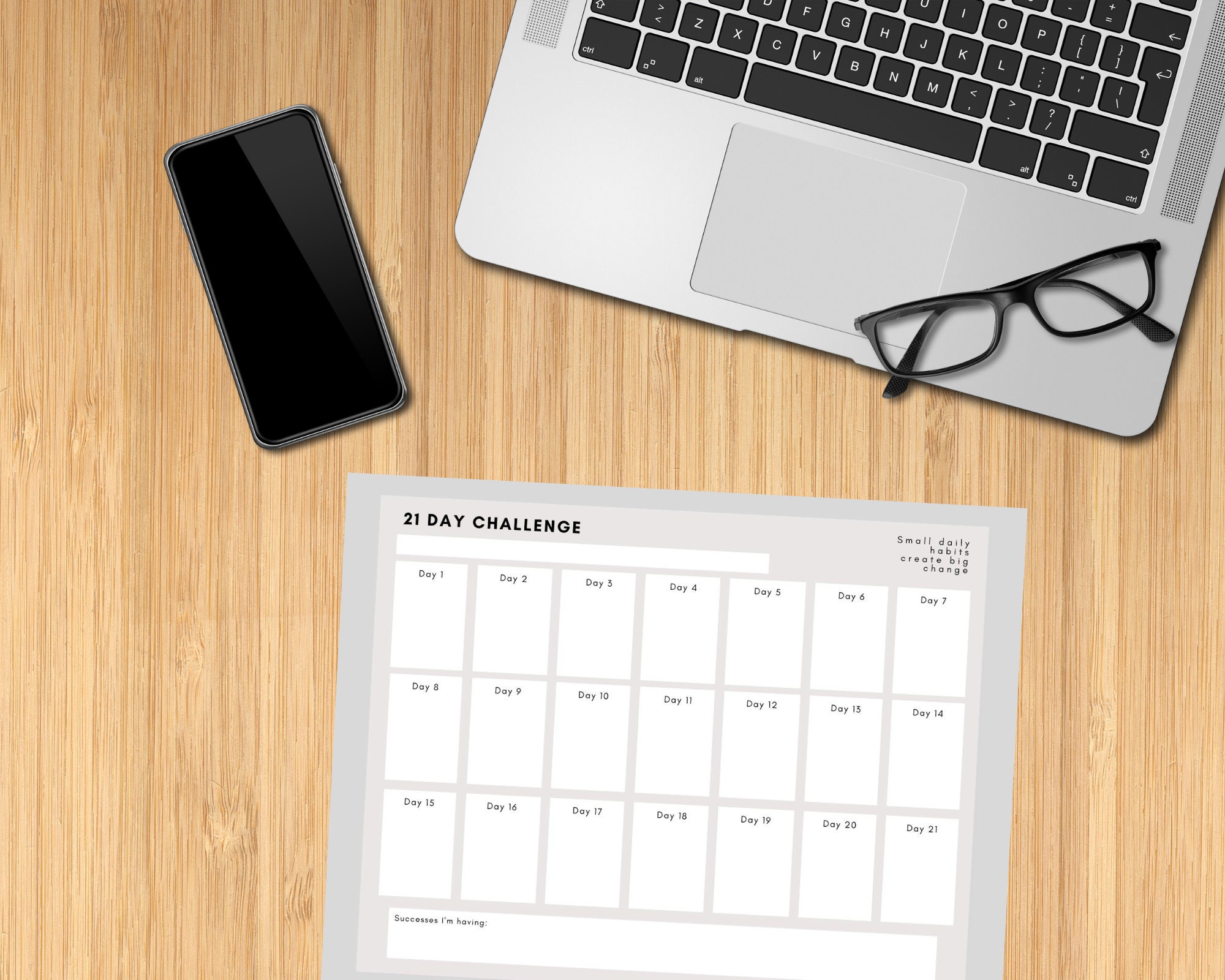 21 Day Challenge Printable Planner Tracker for Bullet Journal Goal ...
