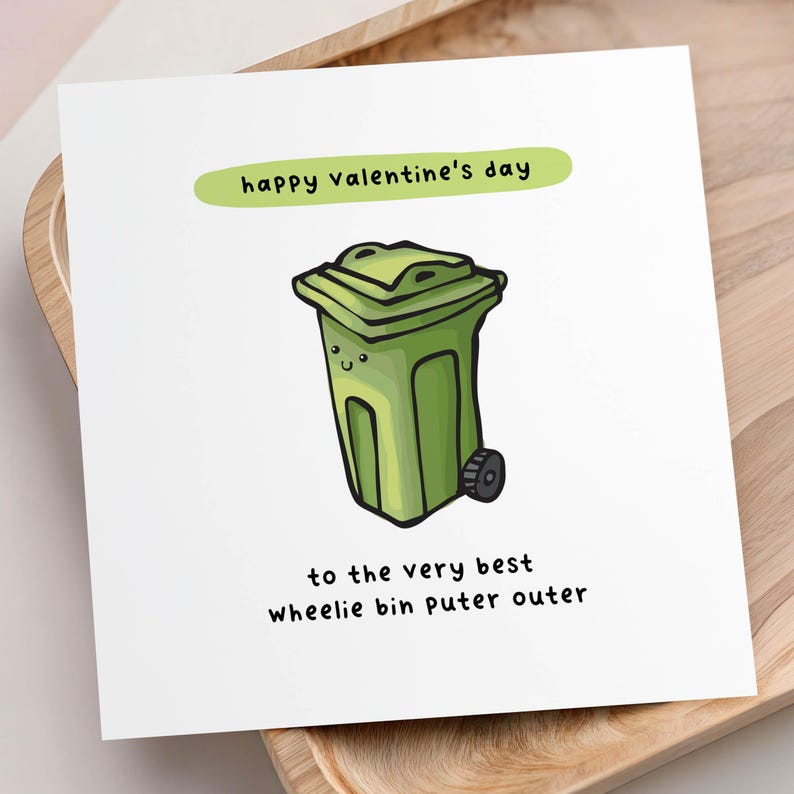 Valentines Day Card, Bin Puter Outer, Card for Him or Her, Funny Card ...