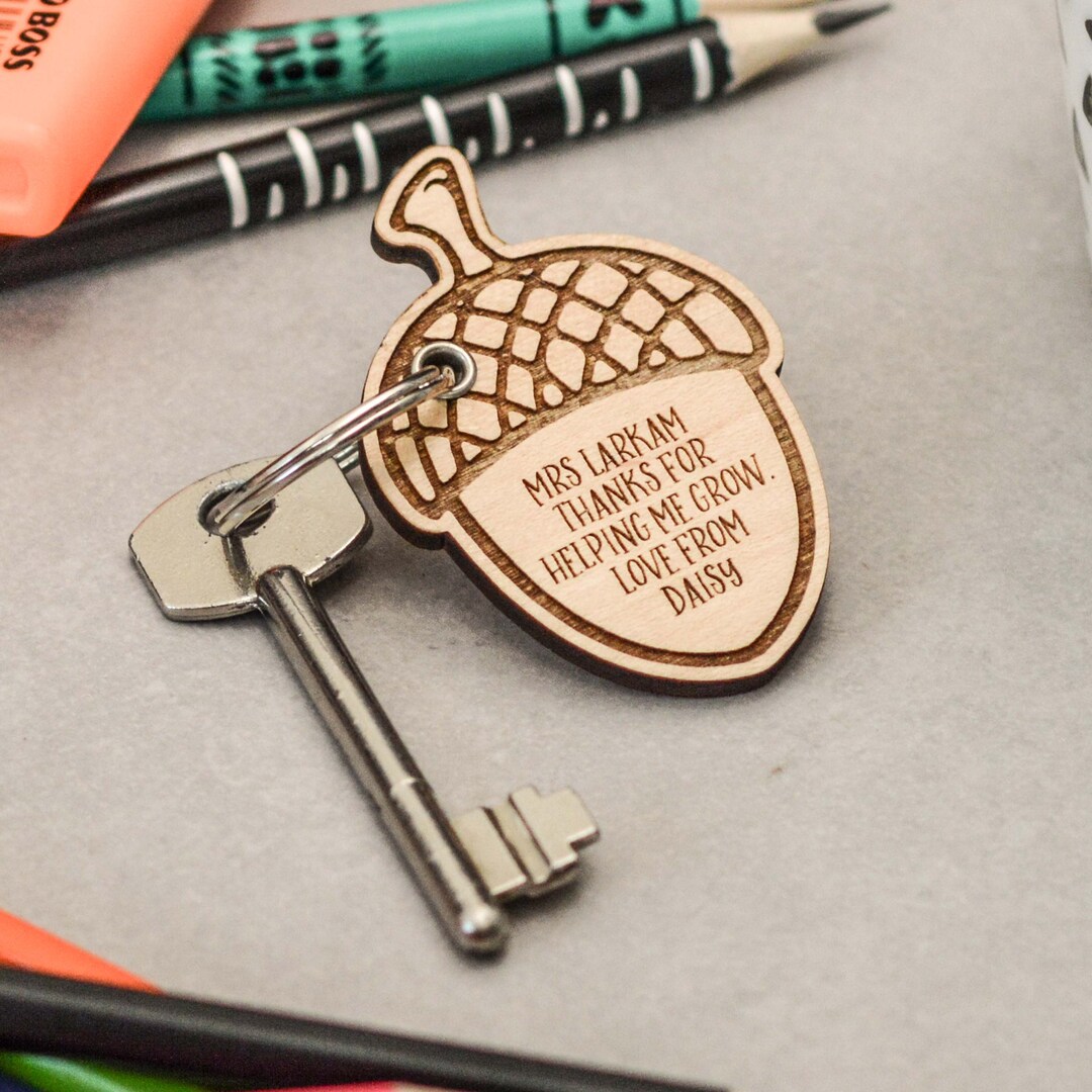 Personalised Detailed Acorn Keyring - Etsy