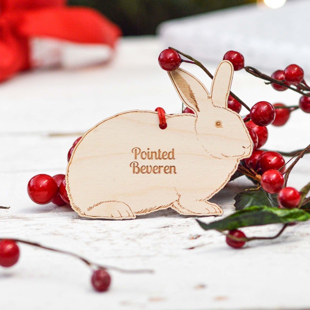 Personalised Pointed Beveren Rabbit Decoration - Etsy