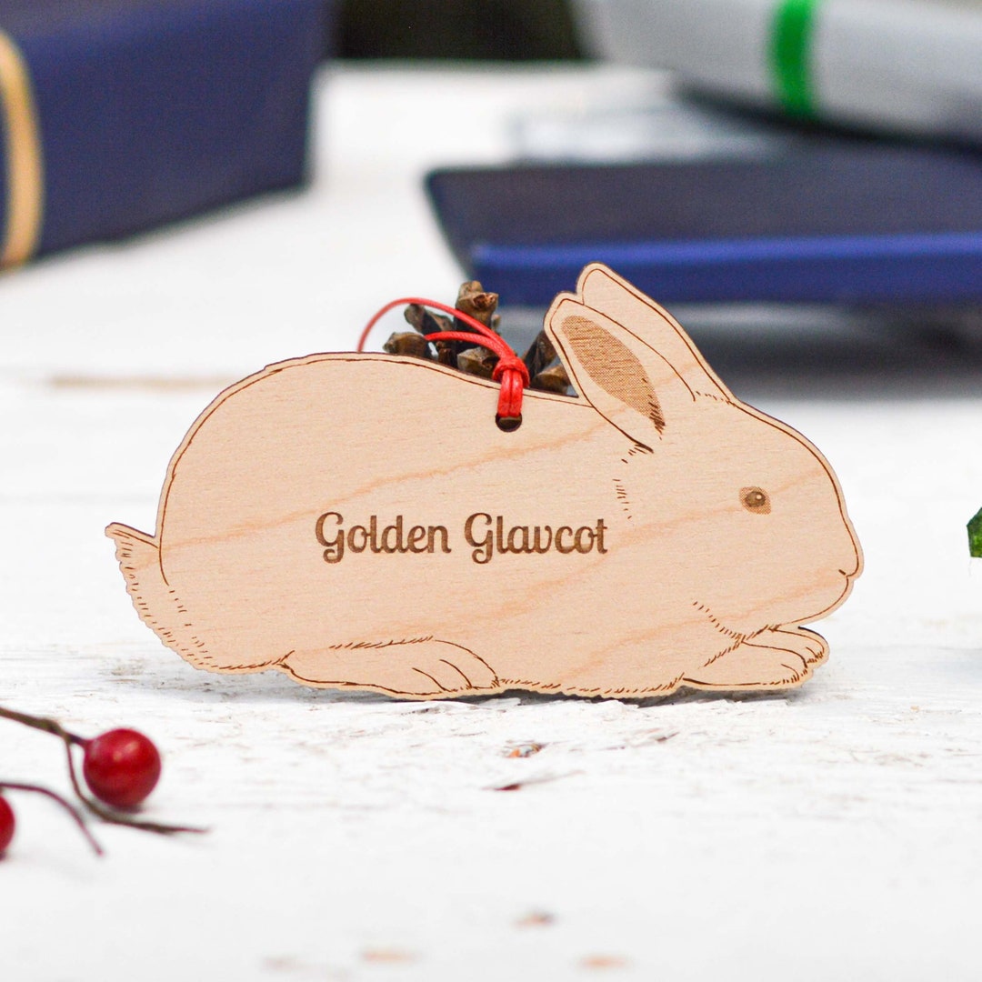 Personalised Golden Glavcot Rabbit Decoration - Etsy