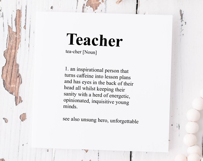 Personalized Teacher Card, Teacher Appreciation Gifts, Pre School ...