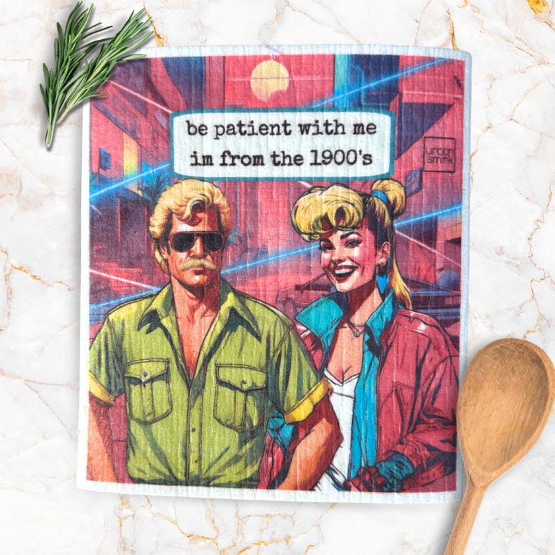 Funny Nostalgic Retro Swedish Dishcloth for 80s Fans : From the 1900s ...